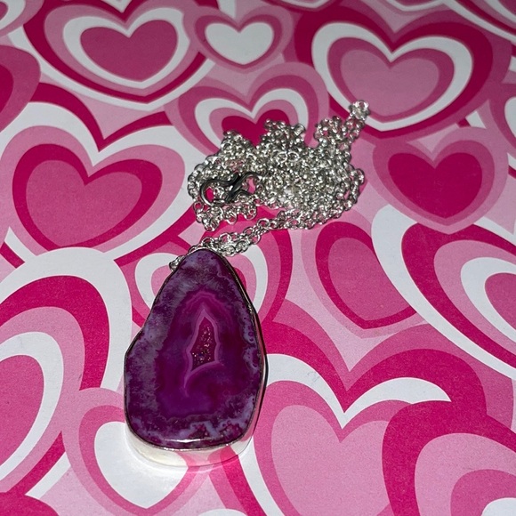 Jewelry | Fuchsia Silver Quartz Necklace | Poshmark